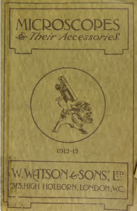 A brown and black book with a picture of a microscopeDescription ...