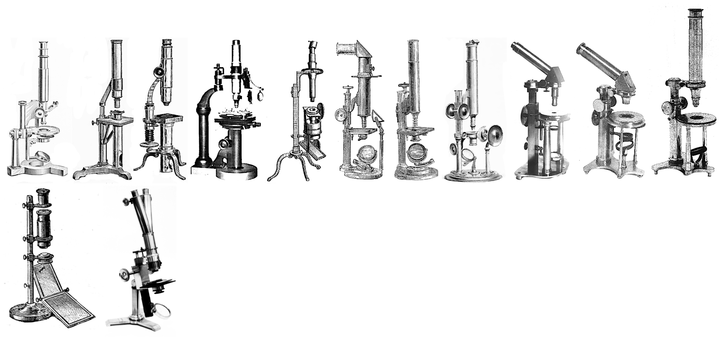 A group of microscopesDescription automatically generated with low ...